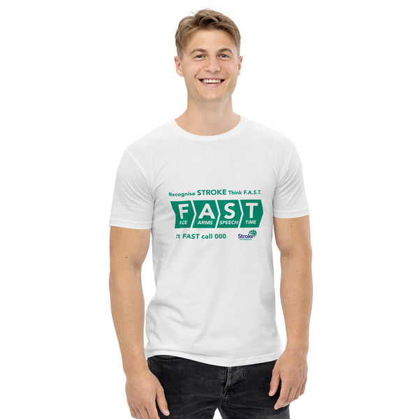 F.A.S.T. Signs Of Stroke Tshirt - White – Stroke Foundation